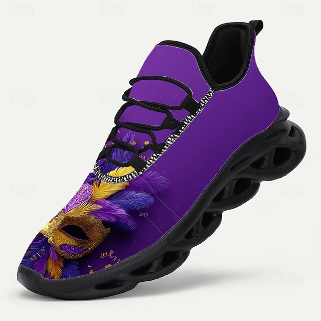 Men's Colorful Carnival Mask Print Sneakers – Vibrant Carnival-Inspired ...