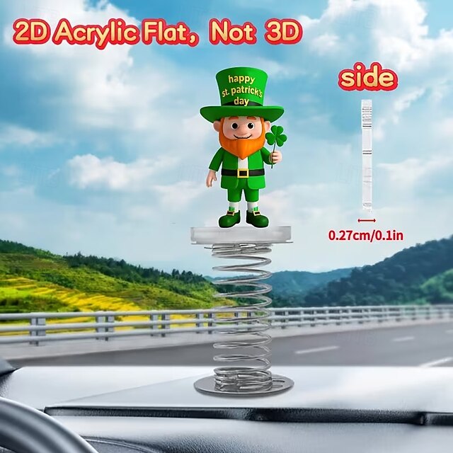 2D Acrylic Spring Leprechaun Ornament suitable for St Patrick's Day ...