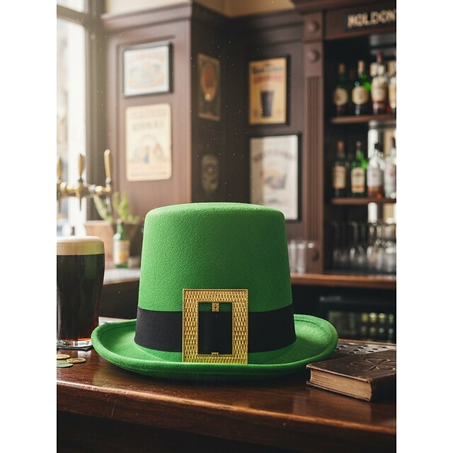 Men's Green Leprechaun Hat with Gold Buckle – Perfect for St. Patrick's ...