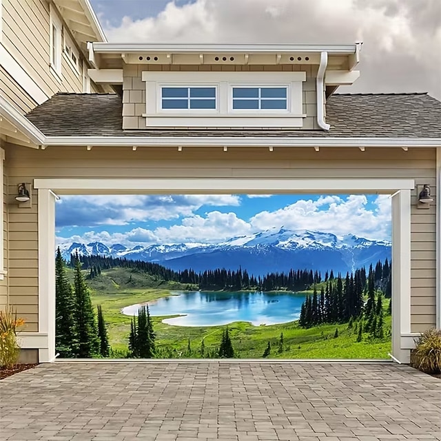 Garage Door Cover Large Hanging Backdrop Tree Rustic Cottagecore 3D ...