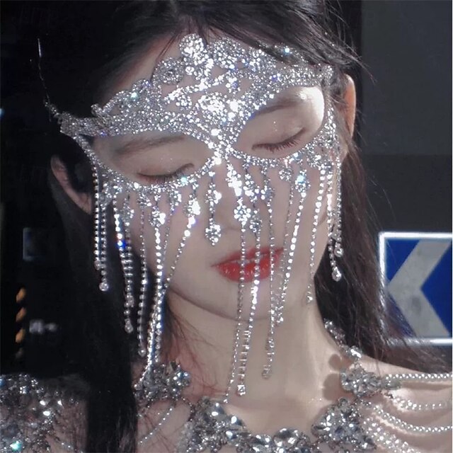 Samba Accessories Sparkling Rhinestone Masquerade Mask - Crystal ...