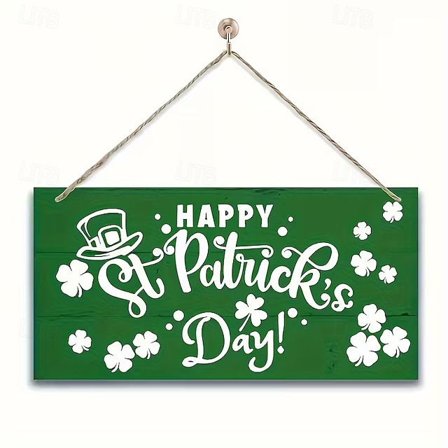 Happy St Patrick's Day Wooden Decorative Sign - Rustic Farmhouse Wall ...