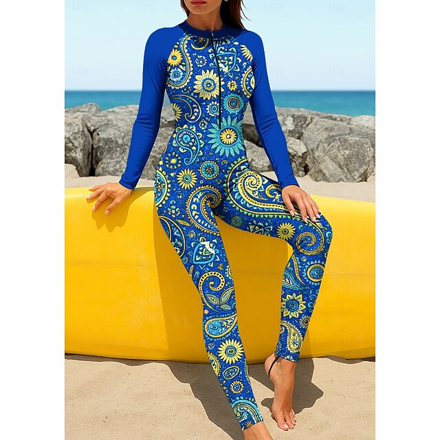 Women's Regular Rash Guard Full Body Rash Guard Bathing Suit Paisley ...