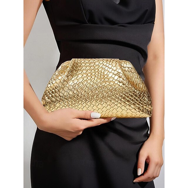 Women's Faux Leather Clutch Bag with Woven Embossed Pattern, Multiple ...