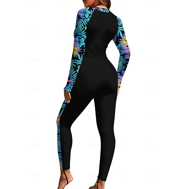 Women's Regular Rash Guard Full Body Rash Guard Bathing Suit Floral ...