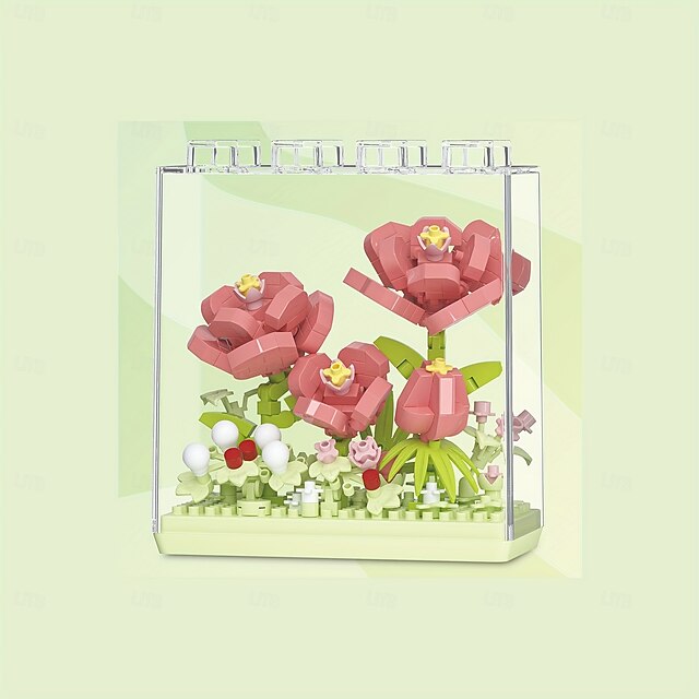 4D DIY Flower Building Blocks Set, Colorful Mini Brick Floral ...