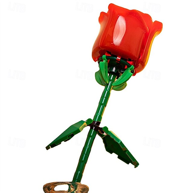 6pcs DIY Building Block Rose Desktop Ornament Valentine's Day Gift ...