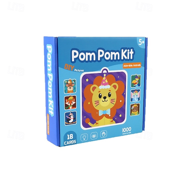 Pom-pom painting children's craft DIY material kit pom-pom collage ...