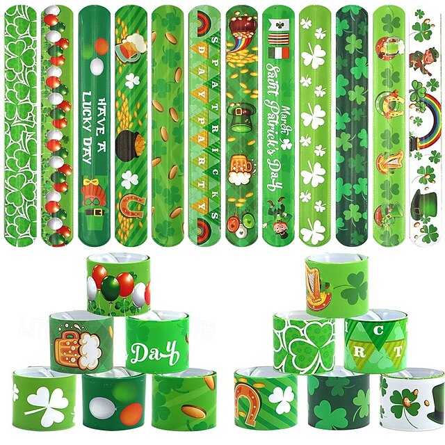 36 Pcs St. Patrick's Day Slap BraceletSt Patricks Day FavorsSt Patricks ...