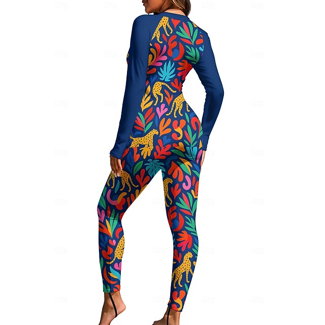 Women's Regular Rash Guard Full Body Rash Guard Bathing Suit Floral ...