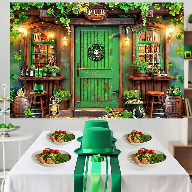St. Patrick's Day Tapestry Banners Blanket Shamrock Cute Romantic 3D ...