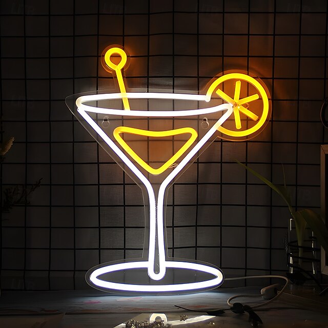 Insegna al neon per cocktail, decorazione da parete, insegna a LED da ...