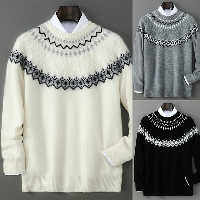 Homme Pull Pull Tricoté Côtelé Tricoter Hauts Réguliers Tricoté ...