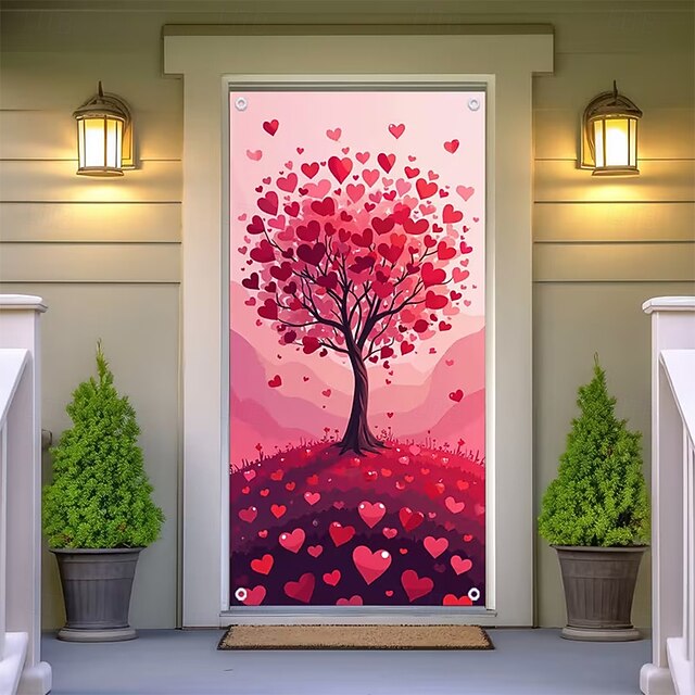 Valentine's Day Posters Door Cover Outdoor Banners Love Heart Cute ...