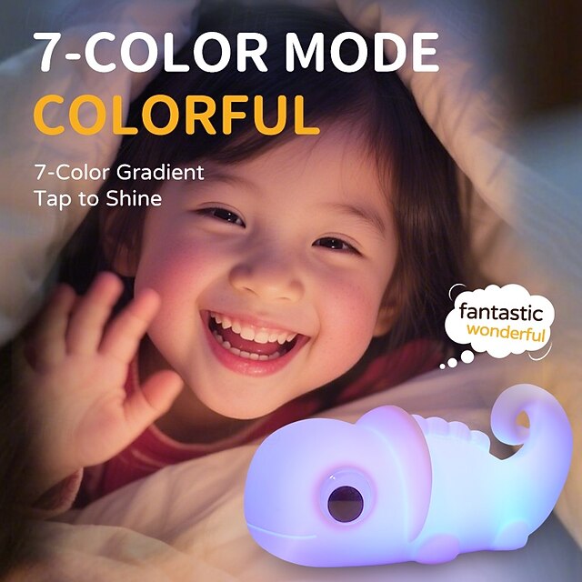 Chameleon soft silicone pat light Usb charging night light indoor ...