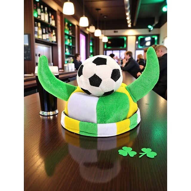 Men's St. Patrick's Day Fun Soccer Ball Hat – Playful Green and Yellow ...