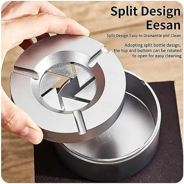360° Aluminum Alloy Twist-Lock Ashtray with Twist-Lock Lid, Odor-Proof ...