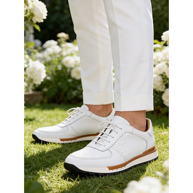 Men's Classic Casual Leather Italian Full-Grain Cowhide Slip Resistant ...