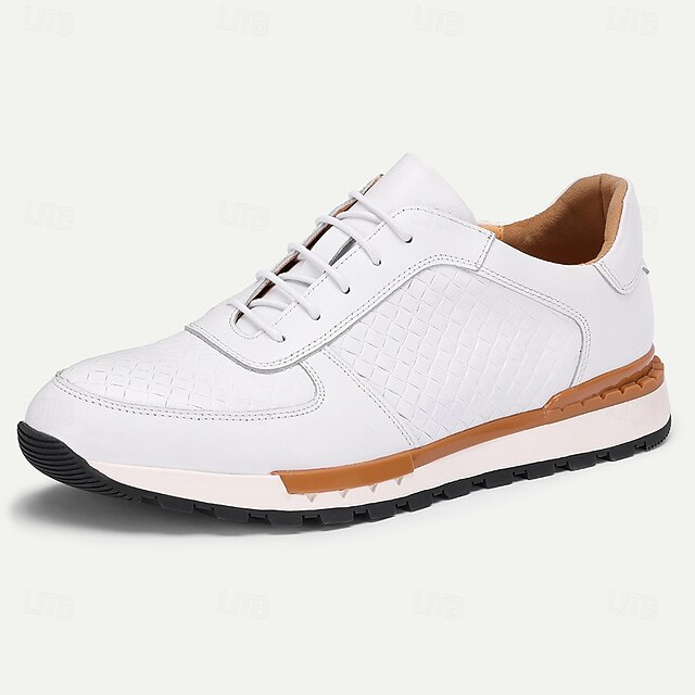 Men's Classic Casual Leather Italian Full-Grain Cowhide Slip Resistant ...