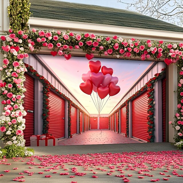 Valentine's Day Garage Door Cover Large Hanging Backdrop Love Vintage ...
