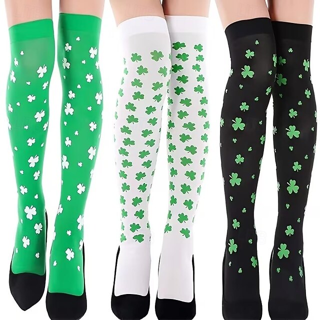 1 Paar St. Patrick's Day Partysocken, grüne Camouflage-Kniestrümpfe, 85 ...