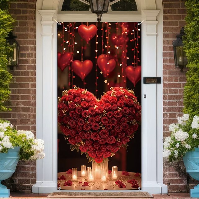 Valentine's Day Posters Door Cover Outdoor Banners Love Heart Cute ...