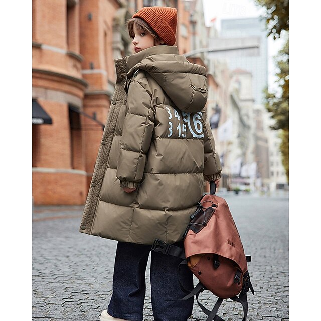 Kids Boys' Down Jacket Hoodie Jacket Puffer Jacket Outerwear Color ...