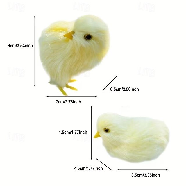 6pcs Easter Chick Decorative Collectible Figurines Essential Spring ...