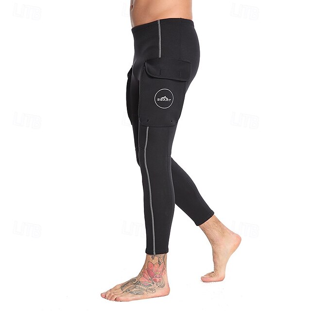 Men's 3mm Neoprene Dive Pants Wetsuit Pants Swim Pants Stretchy Long ...