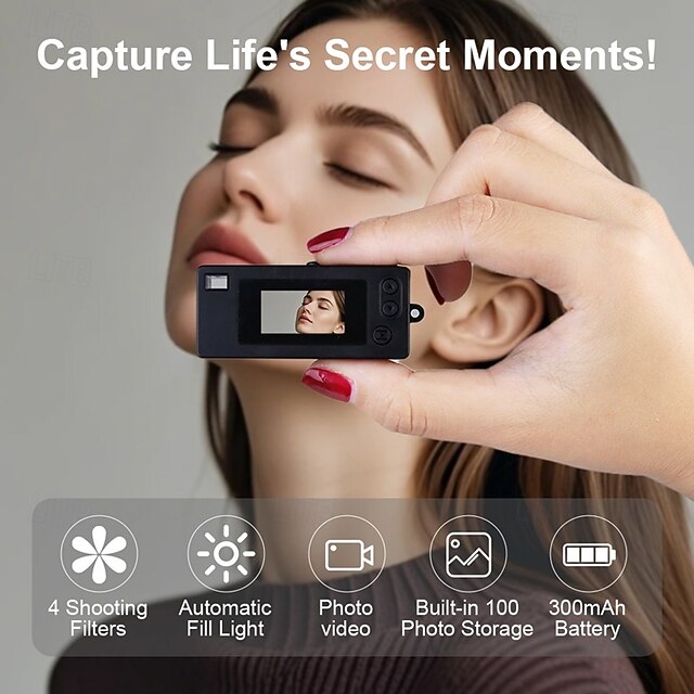 Mini Keychain Camera 1080P FHD Mini Retro Digital Camera Tiny Portable ...