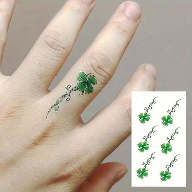 10PC St. Patrick 2026 Four-Leaf Clover Waterproof Temporary Tattoo ...