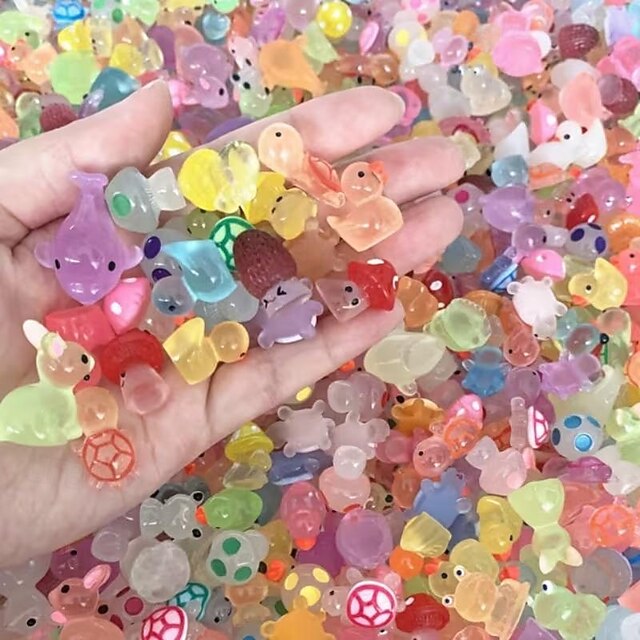 100pcs Handmade Translucent Resin Animal Charms for Easter Egg Stuffers ...