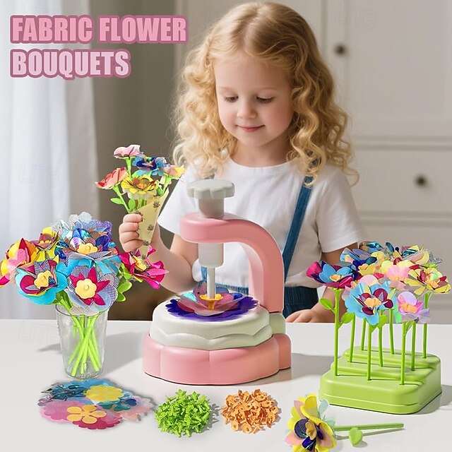 DIY Fabric Flower Bouquet Kit – Kids Arts & Crafts Set with Embossing ...