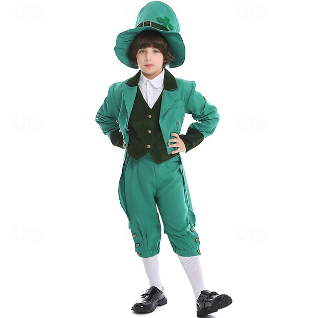 St. Patrick 2026 Leprechaun Lucky Irish Carnival Fancy Costume Tailcoat ...