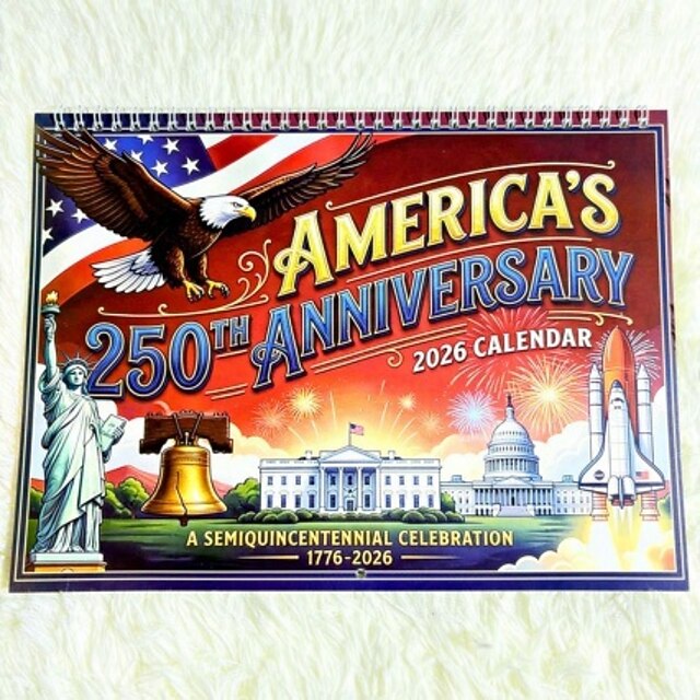 Calendrier mural commémoratif du 250e anniversaire de l'Amérique (2026 ...
