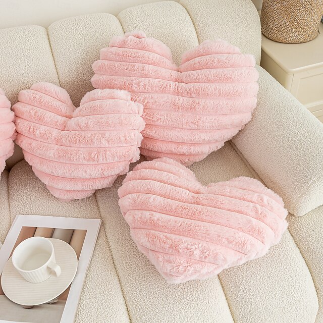 Heart Pillow White Pink Throw Pillows Decorative Pillows.Heart Shaped ...