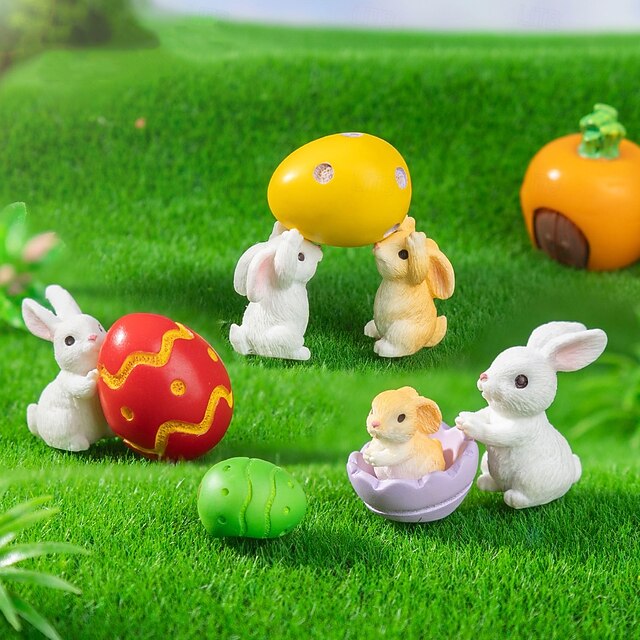 10 Pack Micro Landscape Easter Egg Bunny Doll Gardening Landscape DIY ...
