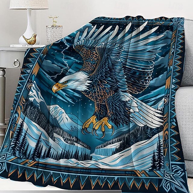 Independence Day Blanket Fleece Throw Blanket for Couch Gift Eagle ...