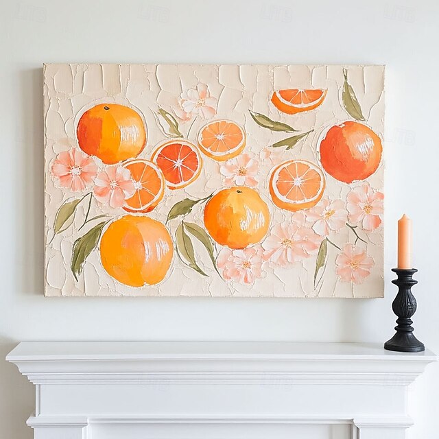 Handmade Summer Citrus TV Art oil painting handmade Abstract Colorful ...