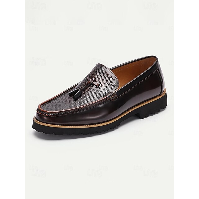 Men's Wedding Leather Comfortable Slip Resistant Breathable Loafer ...