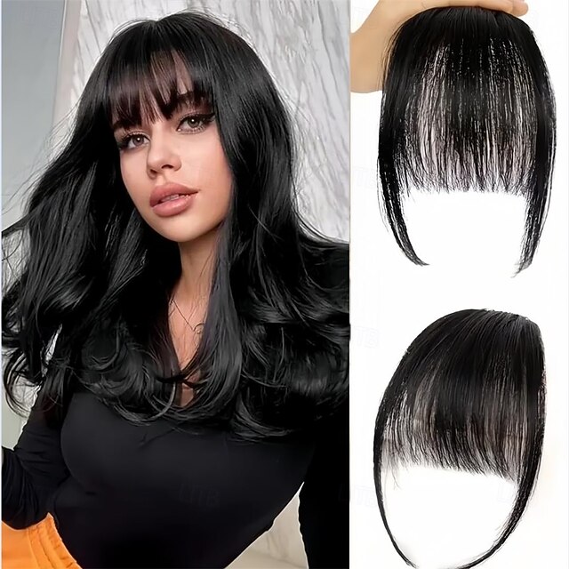 Clip-in Hair Bangs Extensions,with Invisible Clips Airy French and Air ...