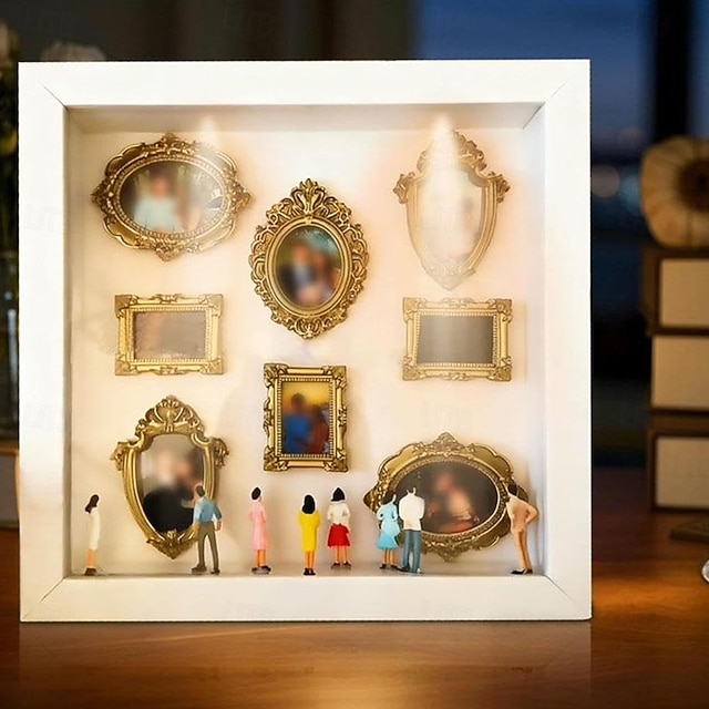 DIY Mini Museum Silhouette Box, Shadow Box Frame Kit with Gold ...