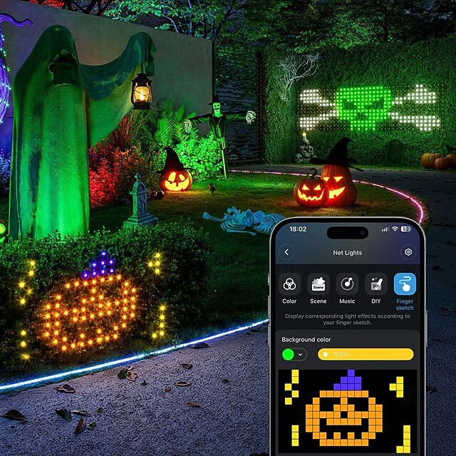 Outdoor Net Lights, RGB and DIY Functions, Smart Net Lights with 64 ...
