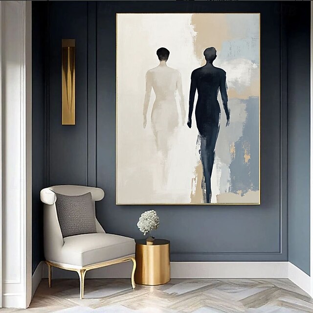 Abstract Silhouette Painting Painting Minimalist Male Figure Wall Art ...
