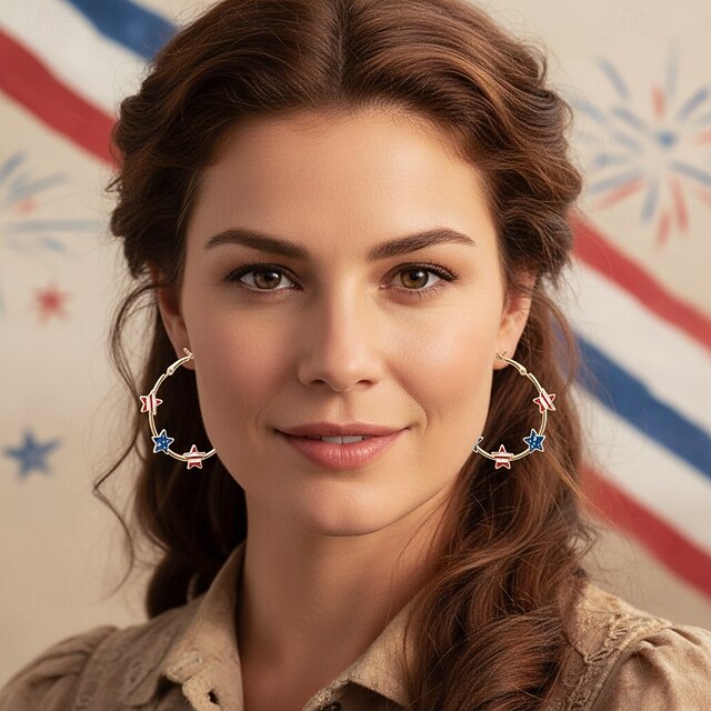 250th Anniversary USA Carnival Earrings Cosplay Adults' Women's ...