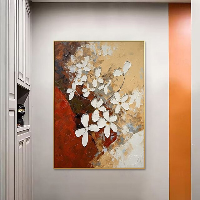 Handmade Oil Painting Canvas Wall Art Decoration Abstract Flowers for ...