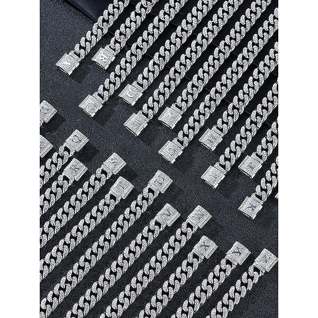 Men's Alloy Chain Bracelet with Alphabet Initials – Personalized ...