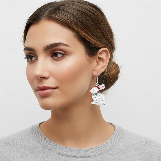 Rabbit Easter Bunny Carnival Earrings Funny Adults' Women's Easter ...