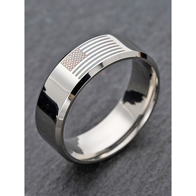 Men's Stainless Steel American Flag Ring, Gold & Silver Patriotic Band ...