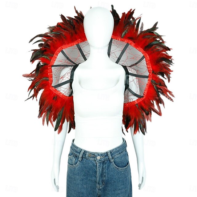 Women's Red Feather Carnival Back Piece, Large Samba Dancer Backpack ...